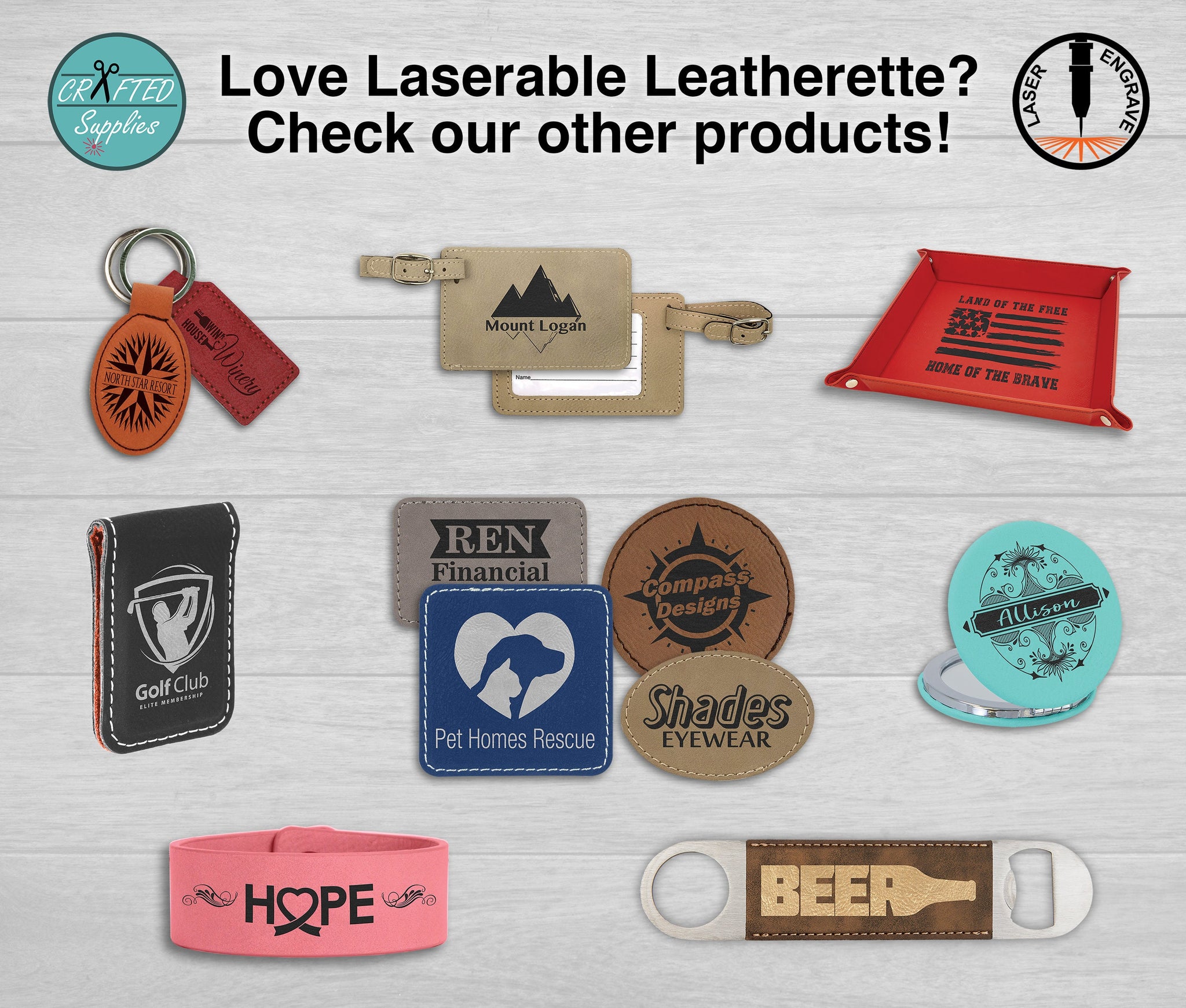 Leatherette Keychain, Glowforge Laser Supplies – CraftedSupplies