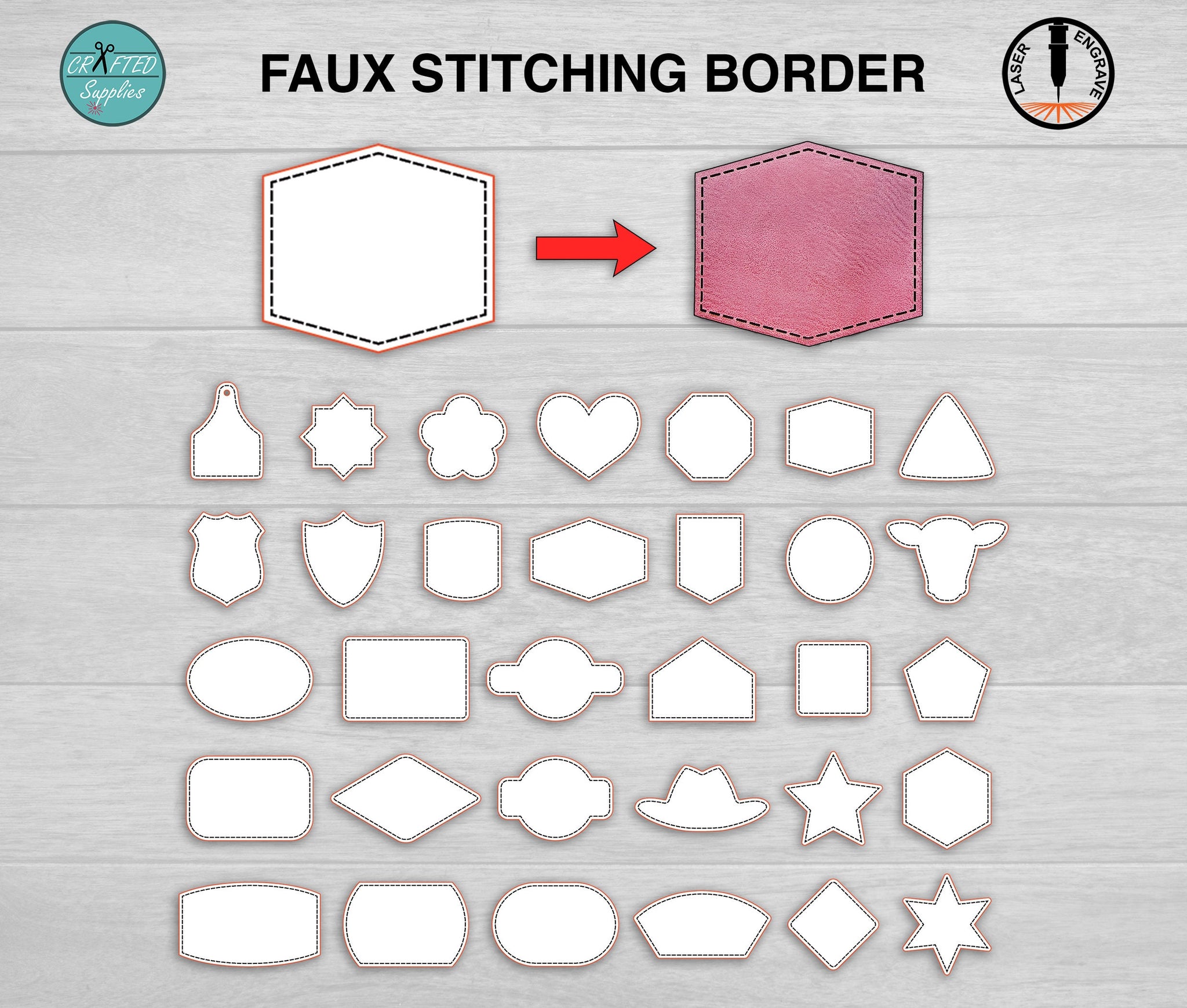 Hat Patch SVG Bundle for Leatherette and Leather. Laser Cut File ...