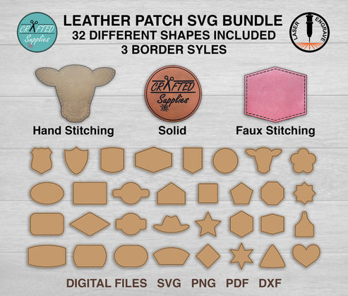 Hat Patch SVG Bundle for Leatherette and Leather. Laser Cut File ...