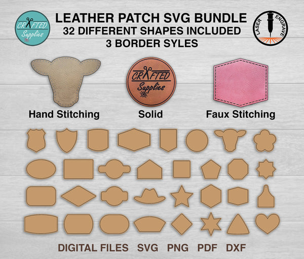 Hat Patch SVG Bundle for Leatherette and Leather. Laser Cut File ...